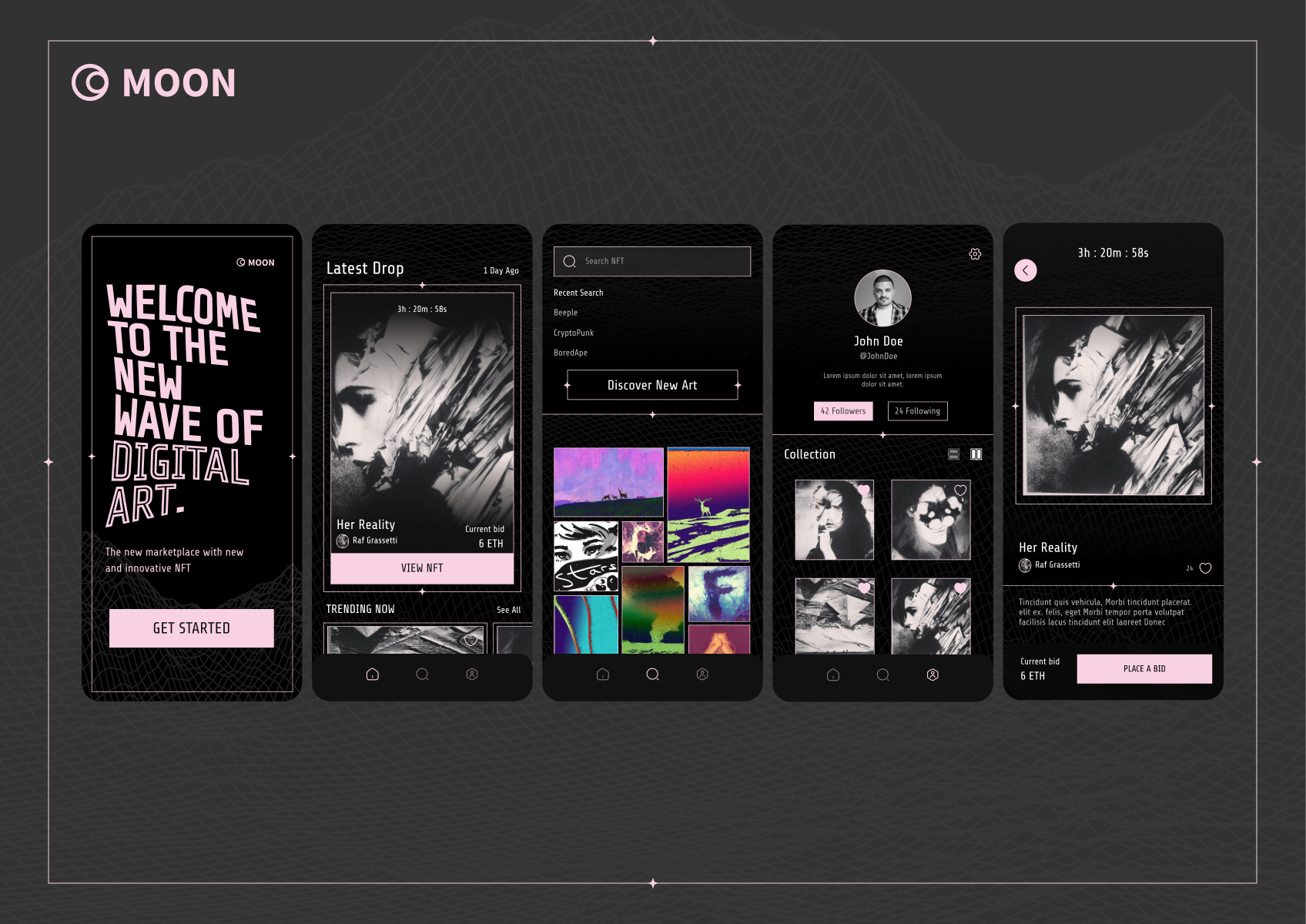 Moon NFT Marketplace by Brook Wells on Dribbble