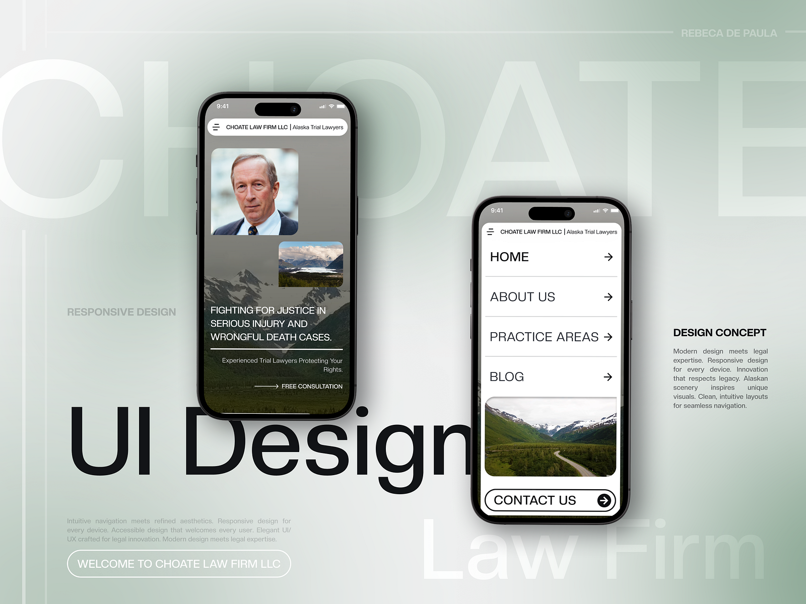 Choate Law Firm | UI/UX Design by Rebeca de Paula on Dribbble