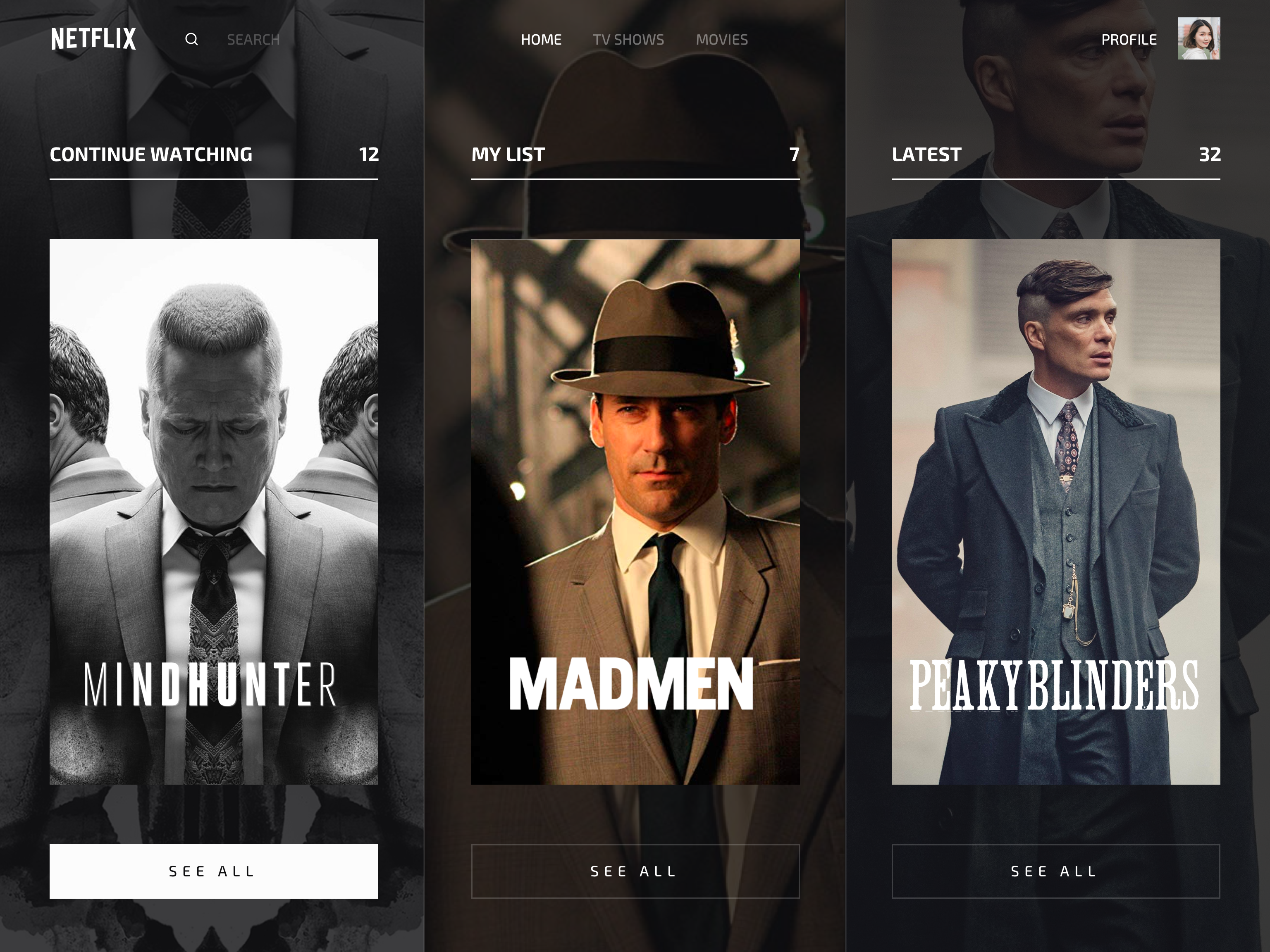Netflix Redesign Concept by Barna Erdei for Halcyon Mobile on Dribbble