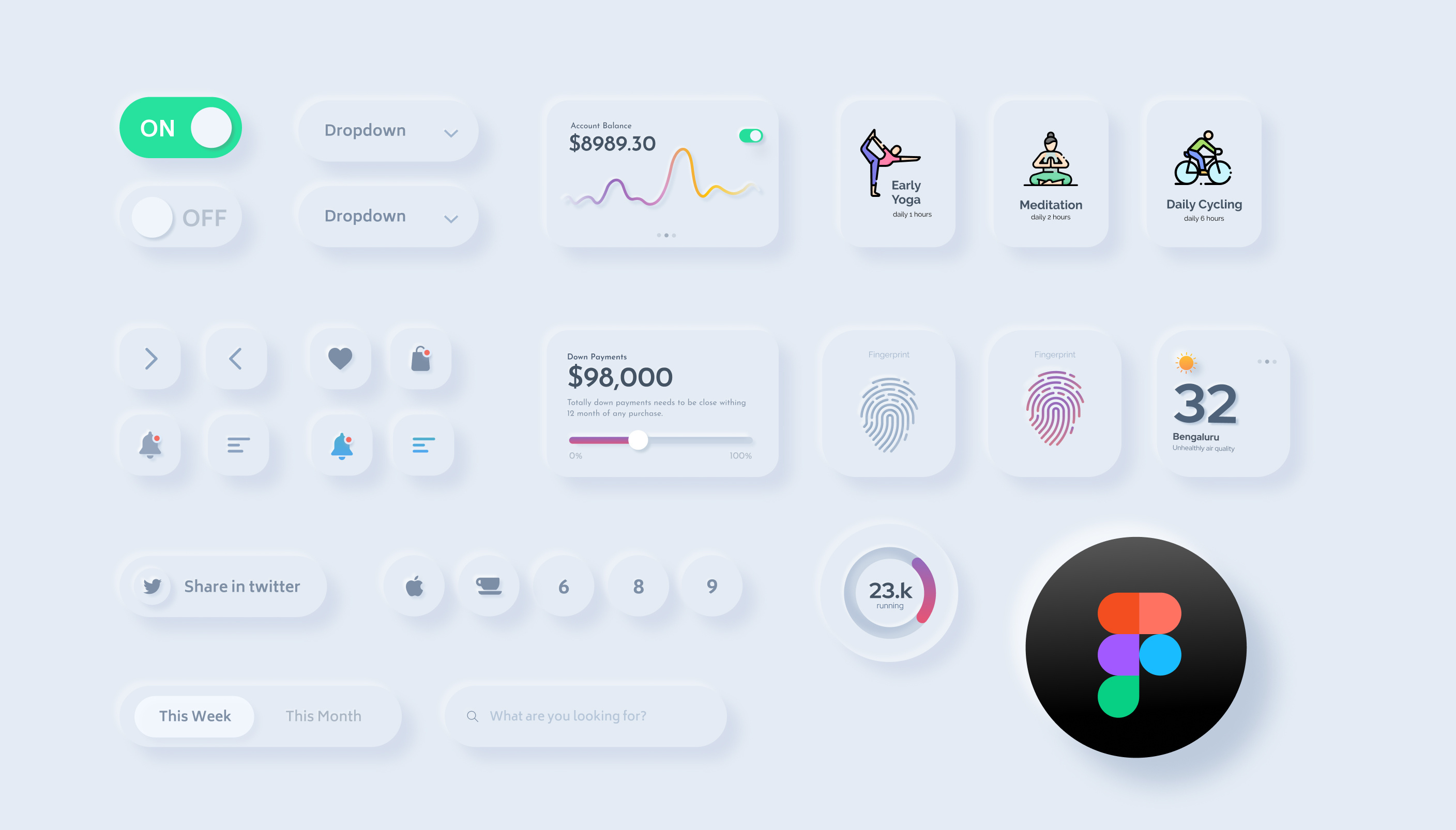 Skeuomorphism UI by Brandi on Dribbble