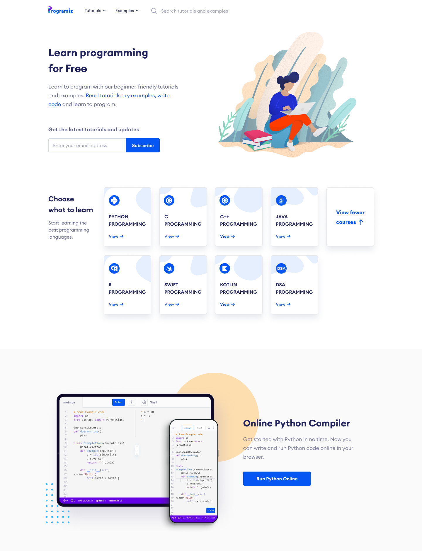 Programiz Web App Redesign by Shirish Shikhrakar on Dribbble