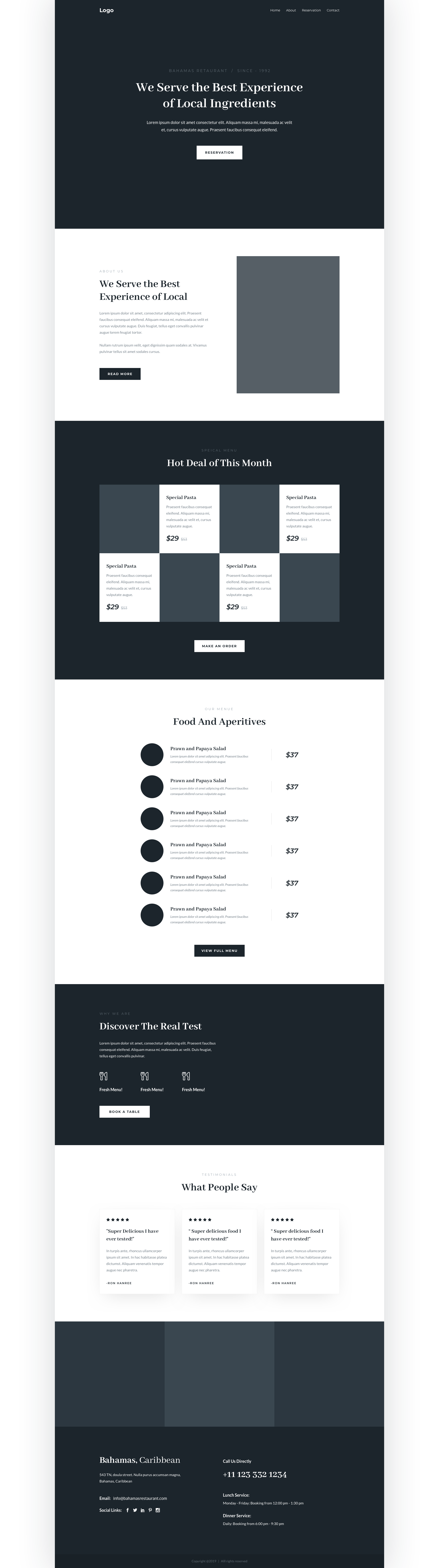 Restaurant Website Wireframe Design by Sayeed Ahmad on Dribbble