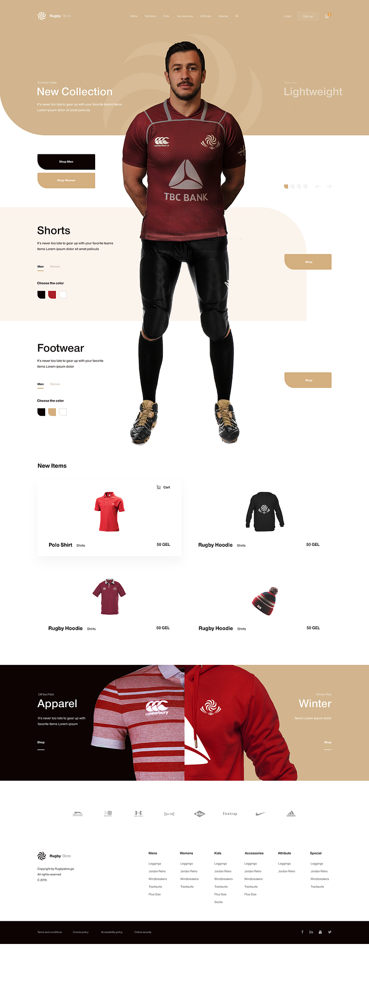 Rugby Store (Concept) by Sandro Tavartkiladze on Dribbble