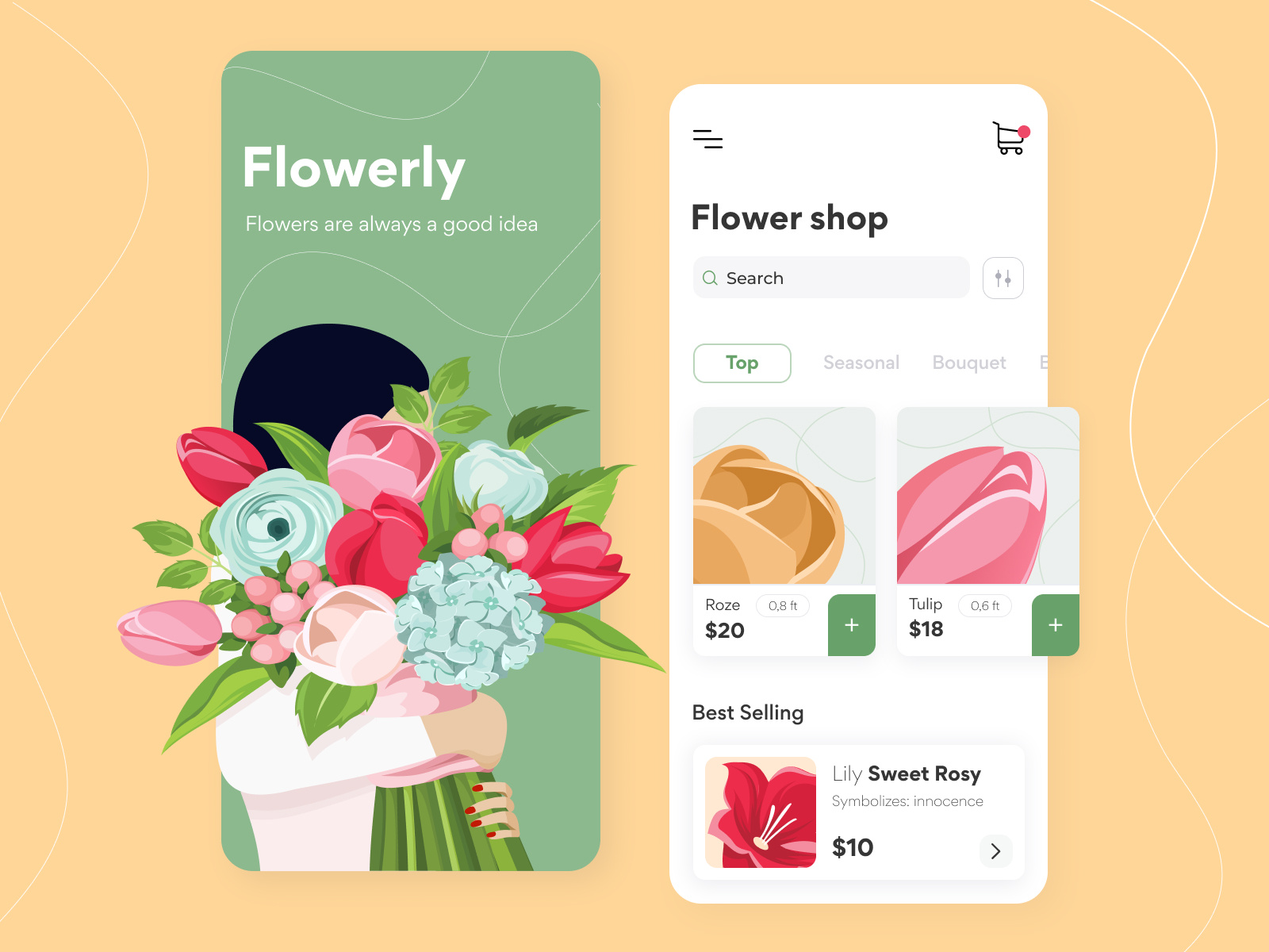 Flowerly - Mobile app concept by Kristy on Dribbble