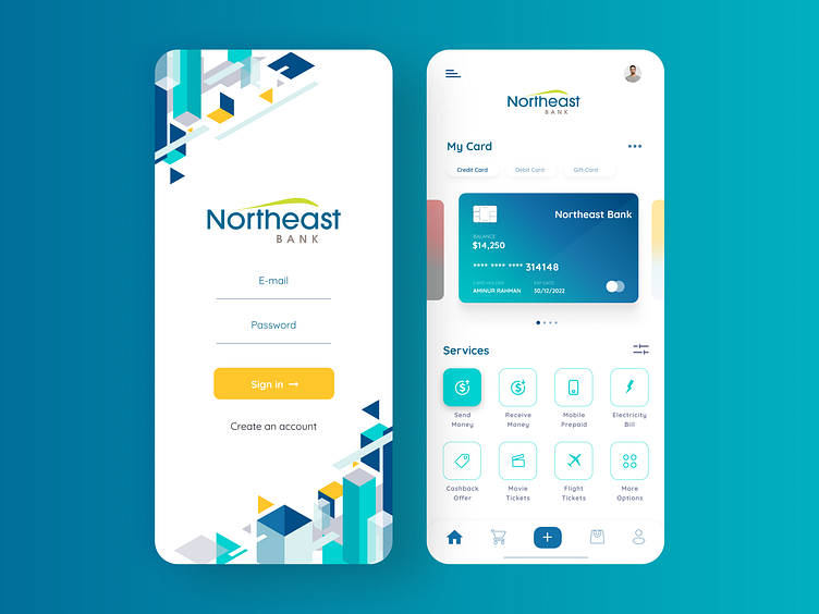 Banking App by Aminur RaHman⭐️ on Dribbble