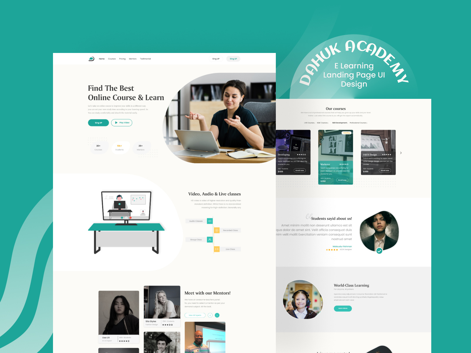 eLearning landing page design | Dahuk Academy by Maksudur Rahman on ...