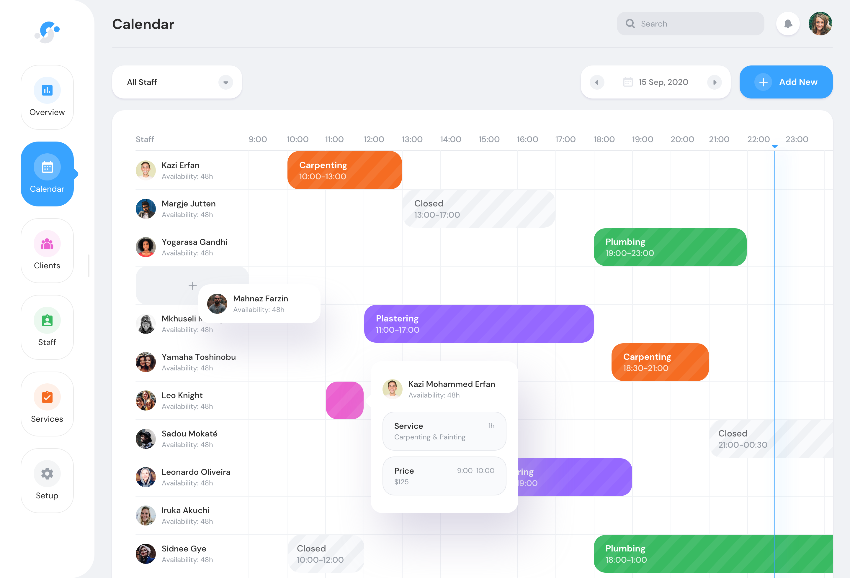 Booking Timeline - Calendar by Pentaclay on Dribbble