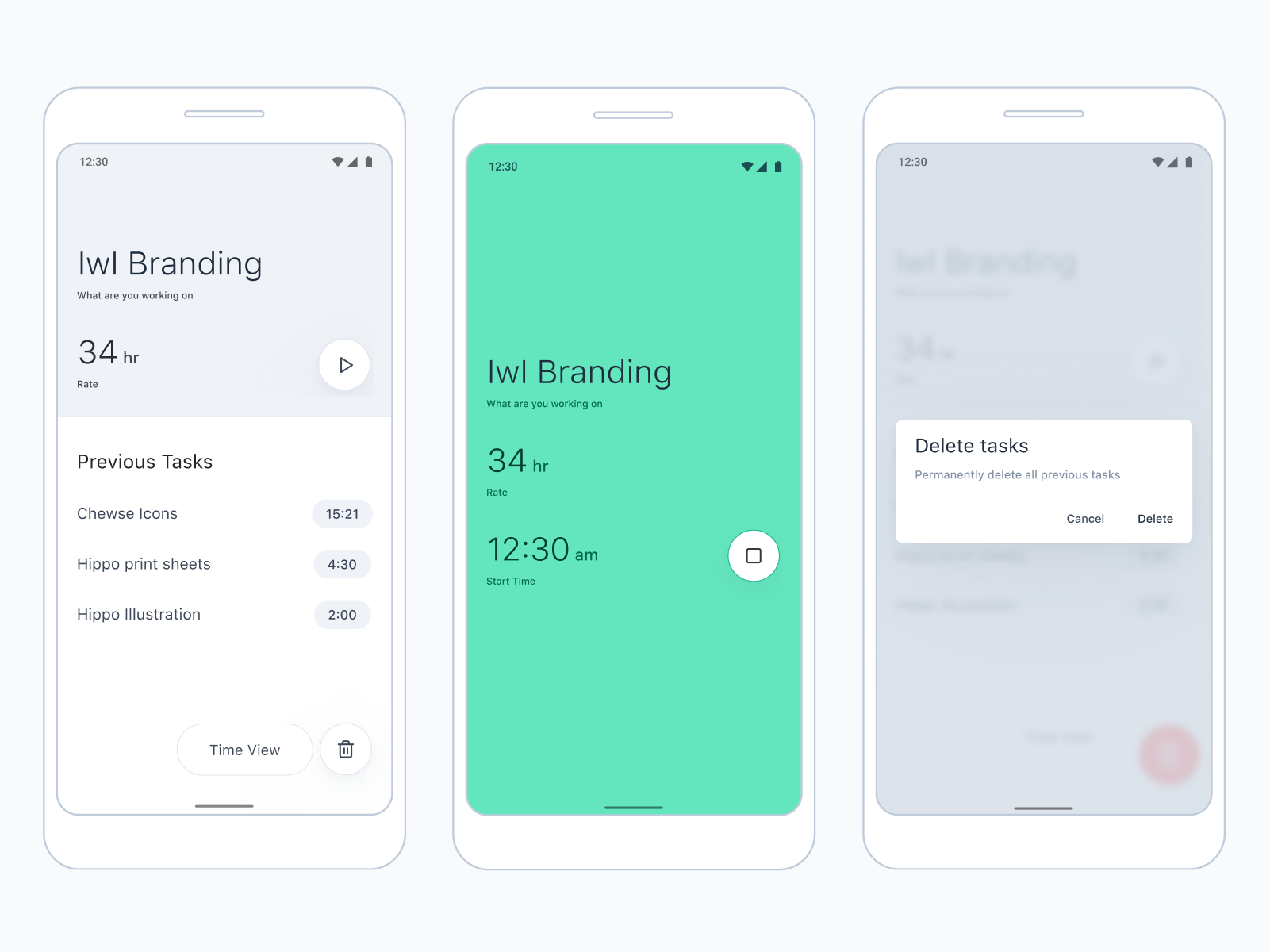 Simple time tracker by Hello Lorem on Dribbble