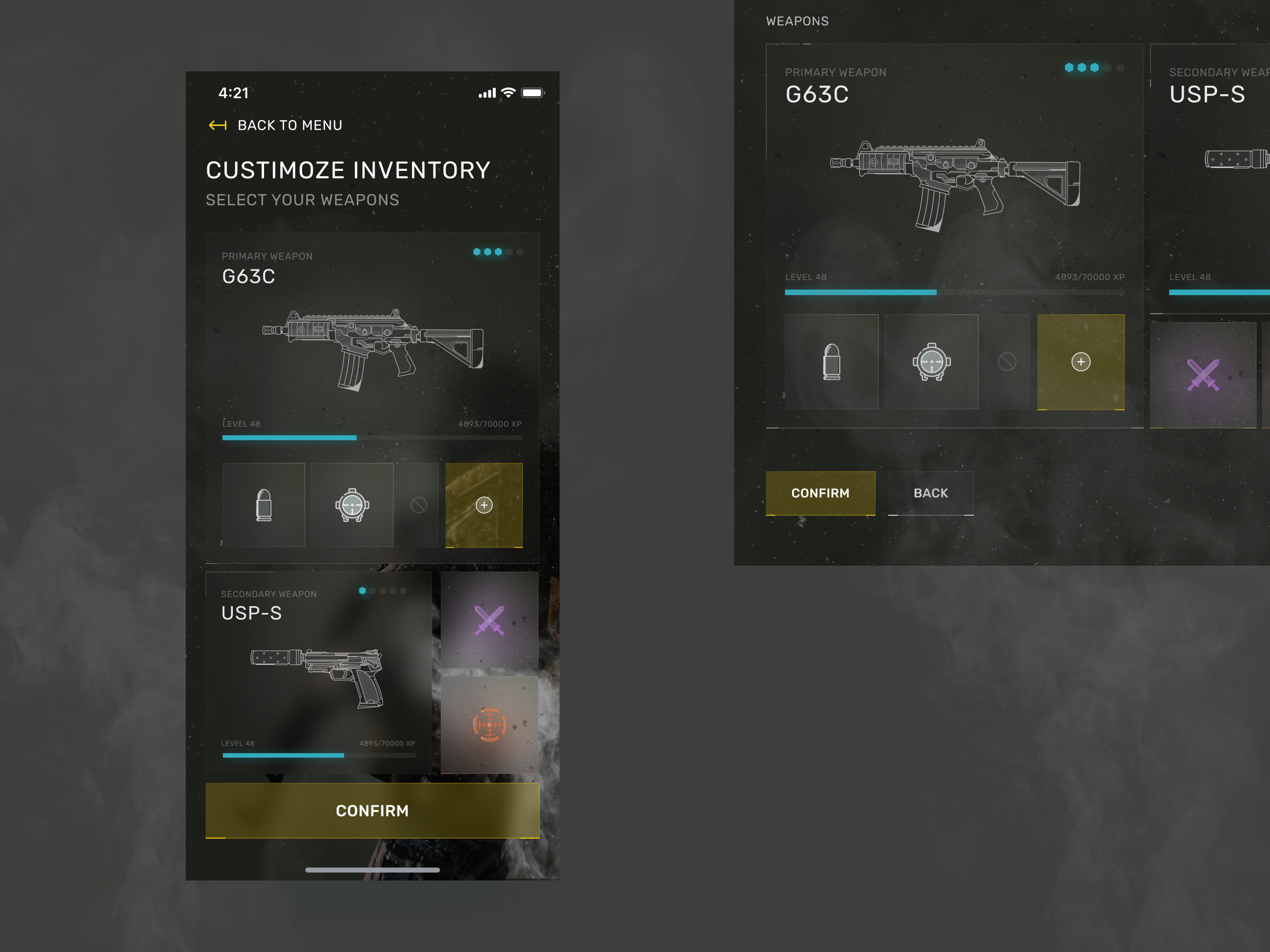 FPS Video Game UI - Inventory by Dominik Tyka on Dribbble