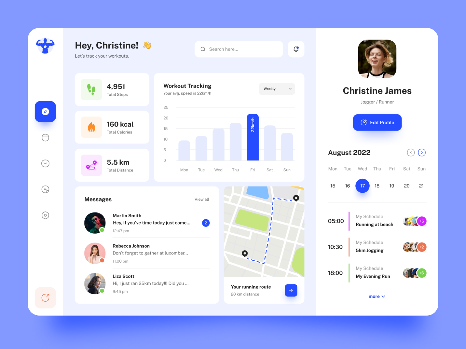 Workout Tracker Dashboard by Bacancy on Dribbble