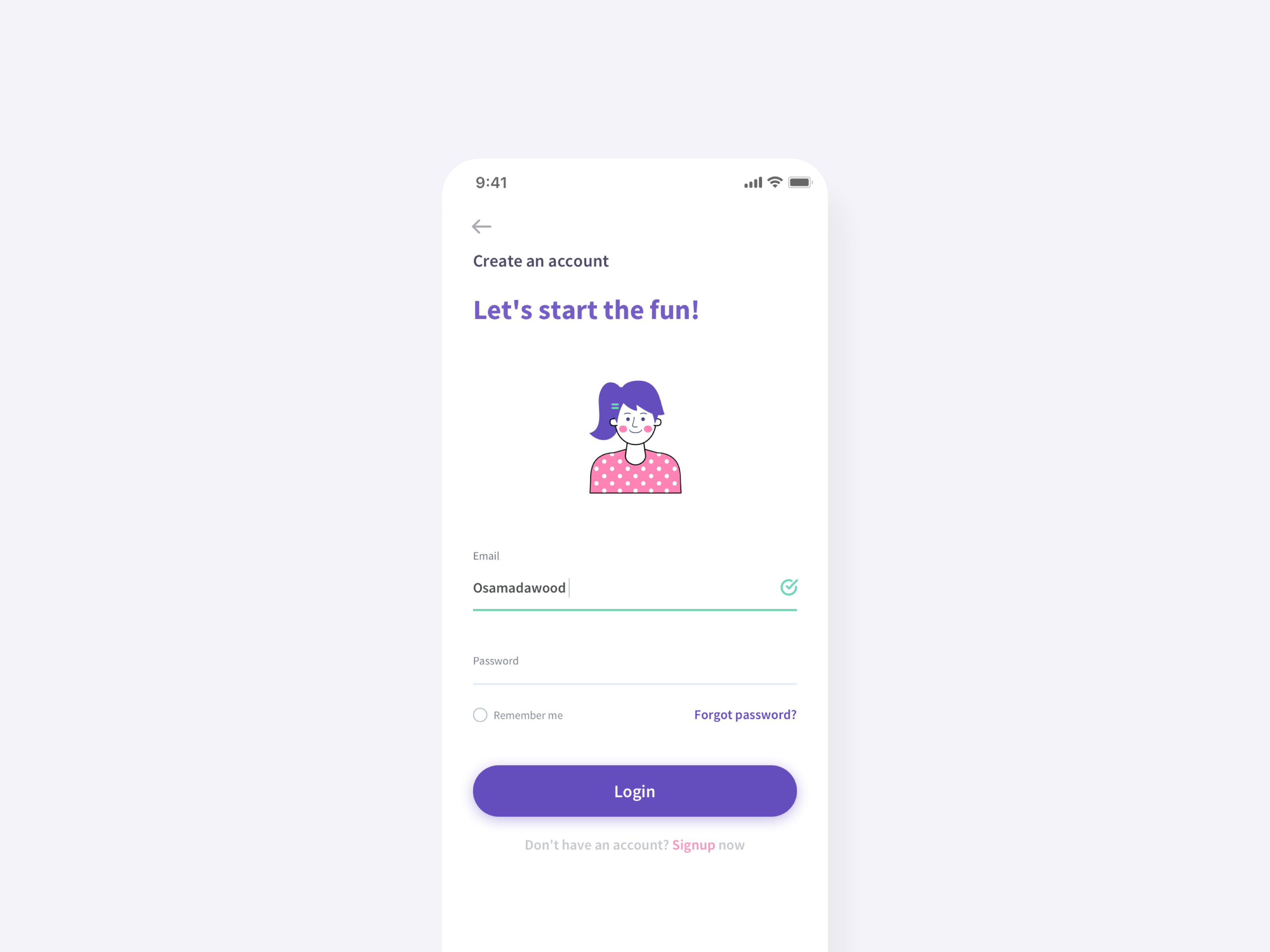 Create account app design concept. by Osama Dawood on Dribbble