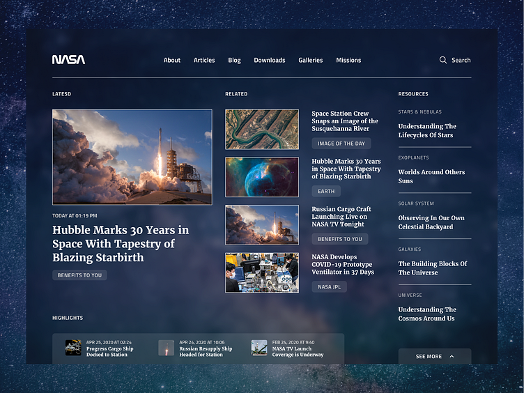 NASA UI Concept by Victor Augusto on Dribbble