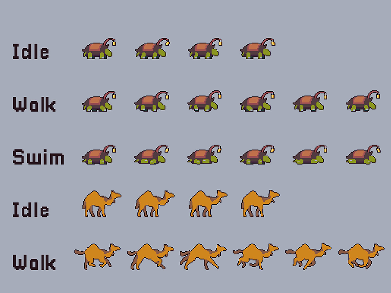 Pixel Art Animal Sprite Sheets by 2D Game Assets on Dribbble