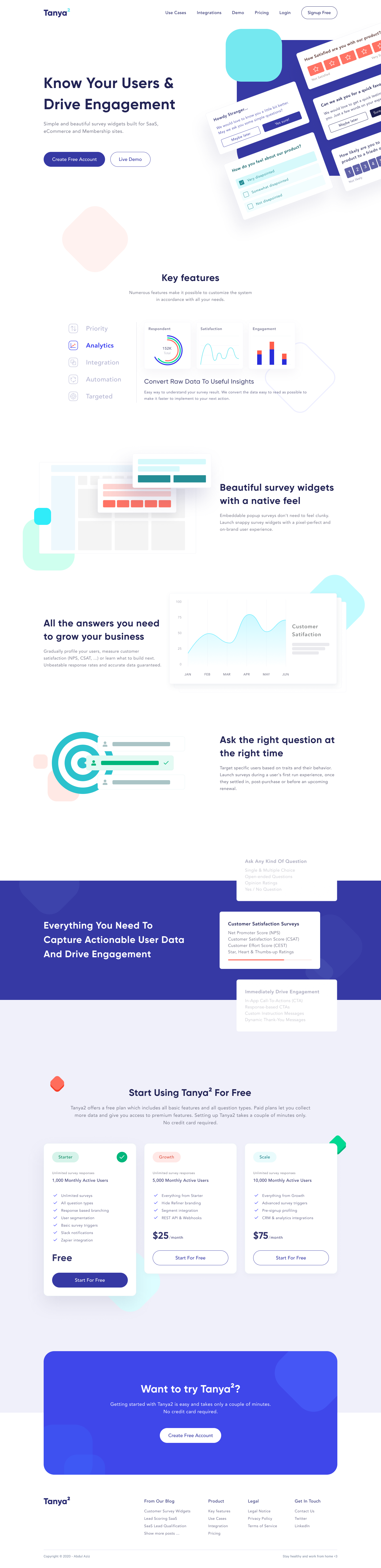 Survey Widget Landing Page by Abdul Aziz for Omnicreativora on Dribbble