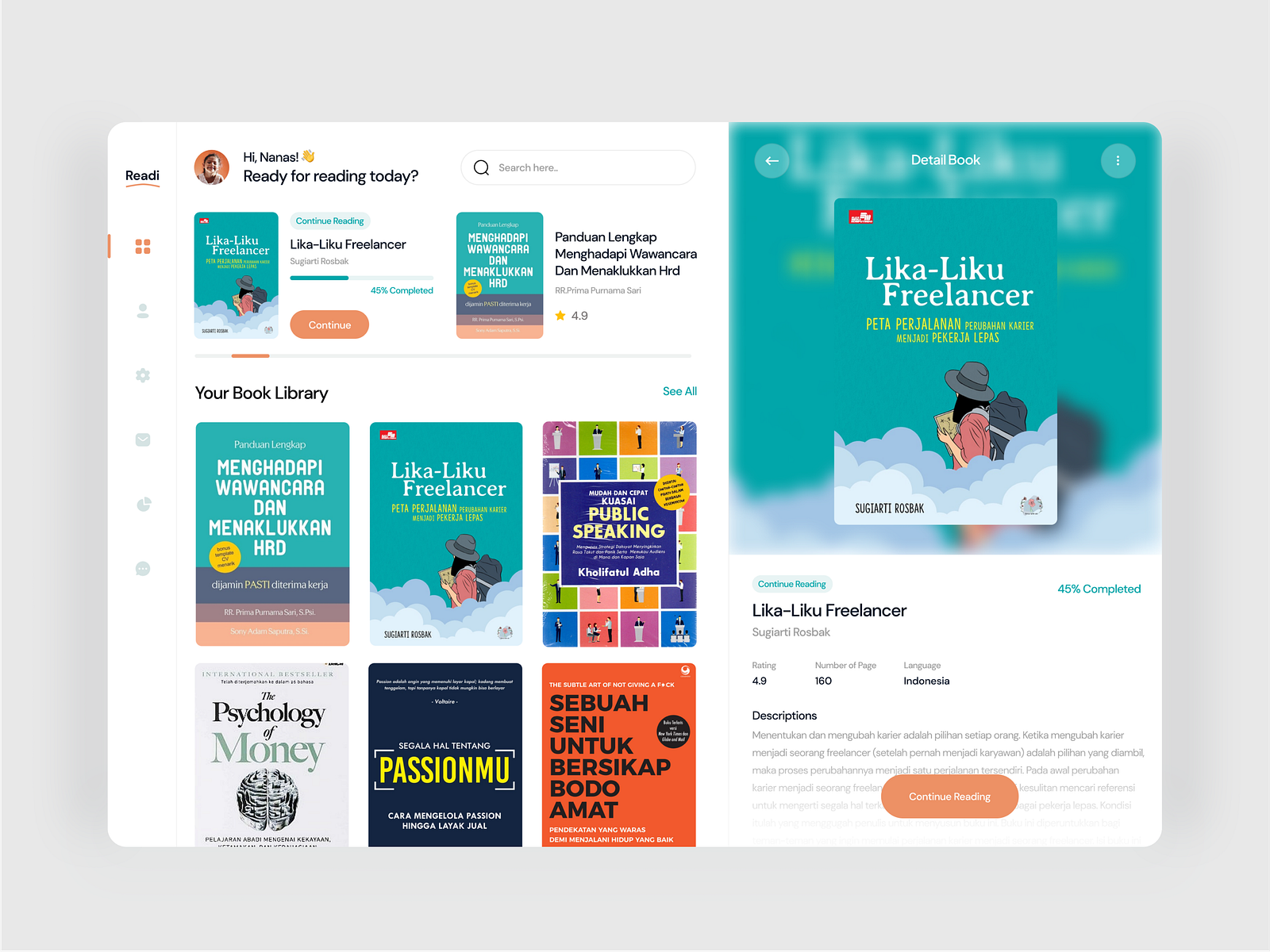 Reading Book App - Dashboard by Sub1 for Sub1 Studio on Dribbble