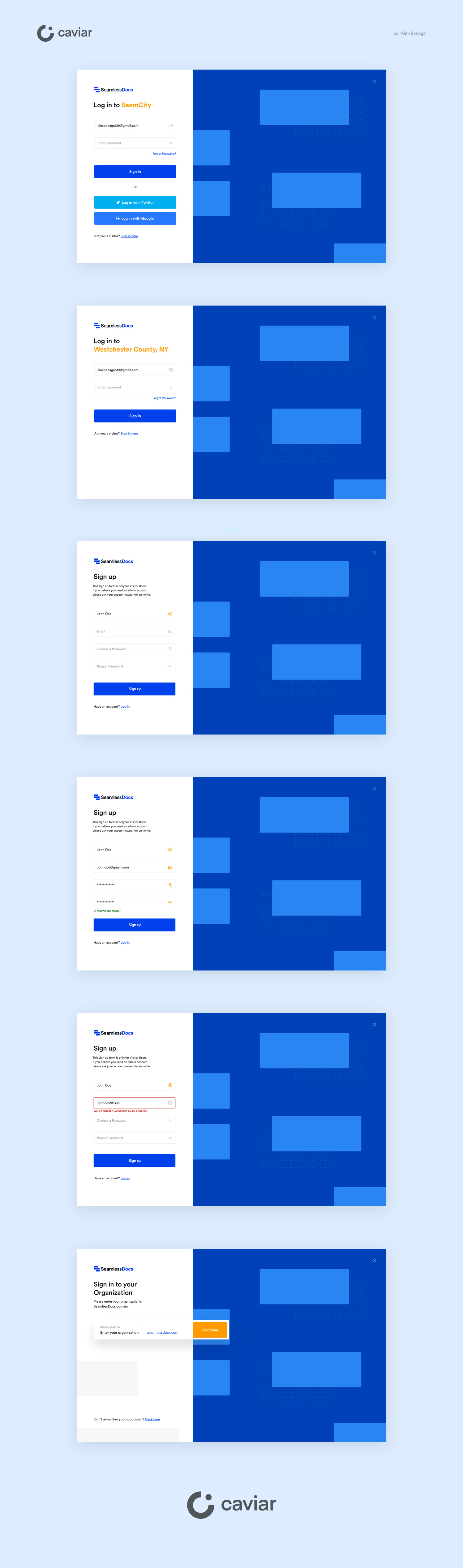 Full Onboarding Flow - SeamlessDocs by Alex Banaga on Dribbble