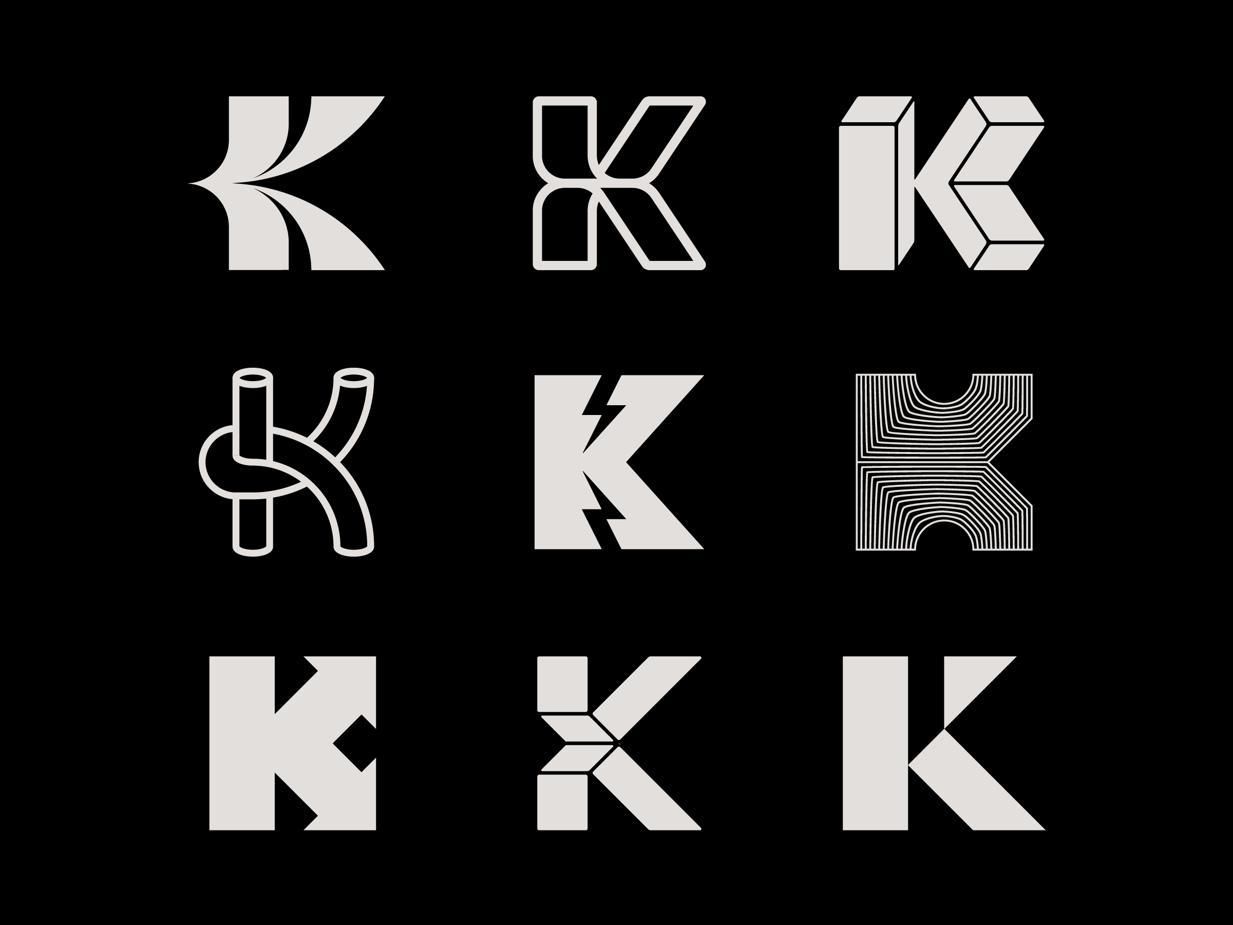 Letter K exploration by Milos Bojkovic on Dribbble