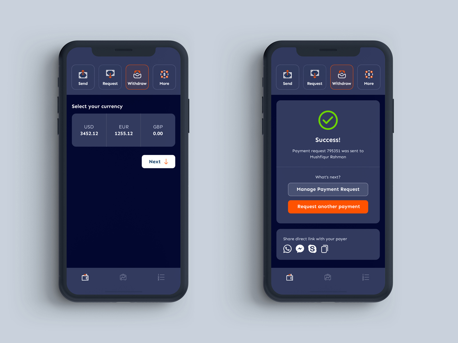 Payoneer Redesign | Dark UI by Md Eftakher 👋 on Dribbble