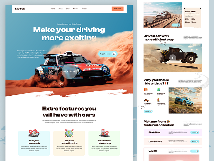 Car automobile vehicles website by Rezwan for Creative Aliens on Dribbble