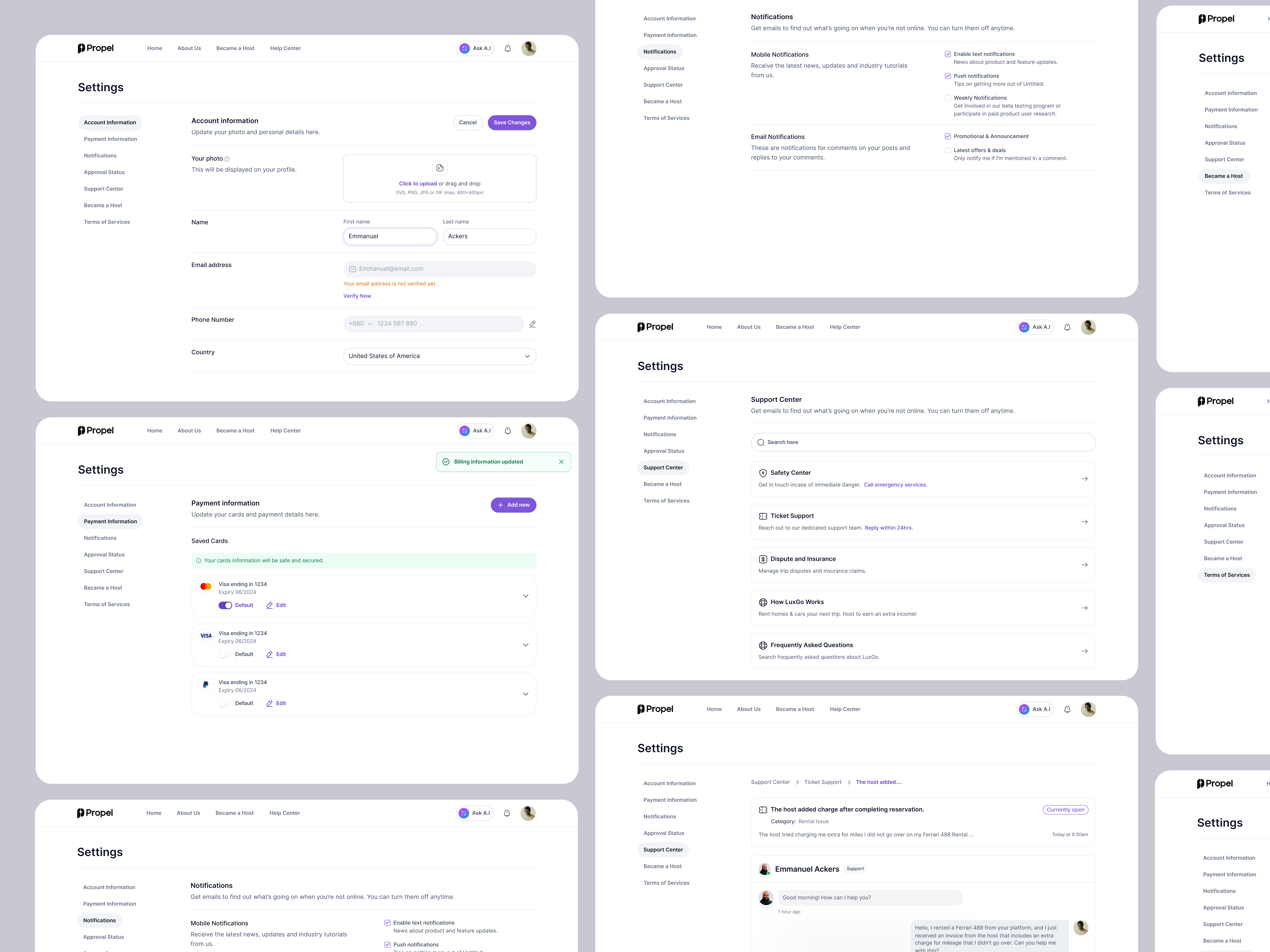 Propel Website - Setting Page by Filllo - SaaS Design Agency on Dribbble