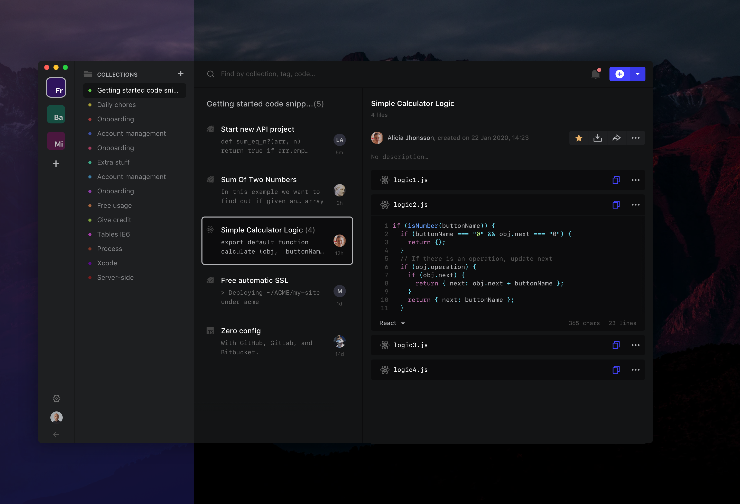Snipy - Code Snippet Dark UI App by Liviu Ang - Senior Product Designer ...