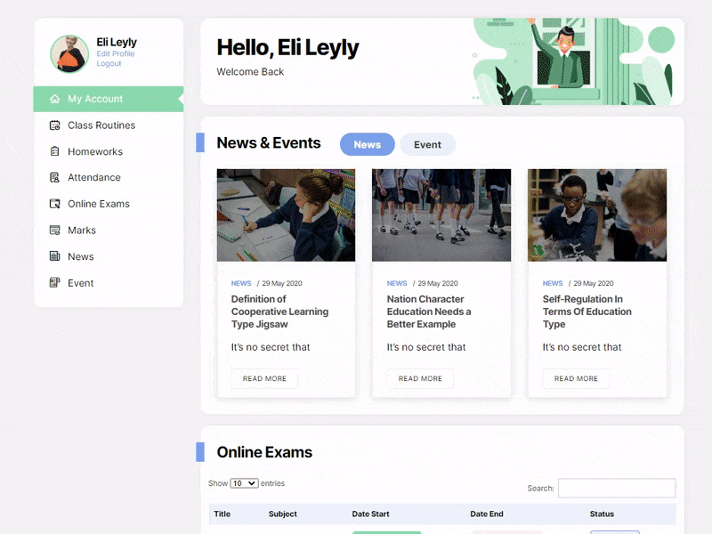 WordPress School Management System Design by Rizki Akmanda on Dribbble