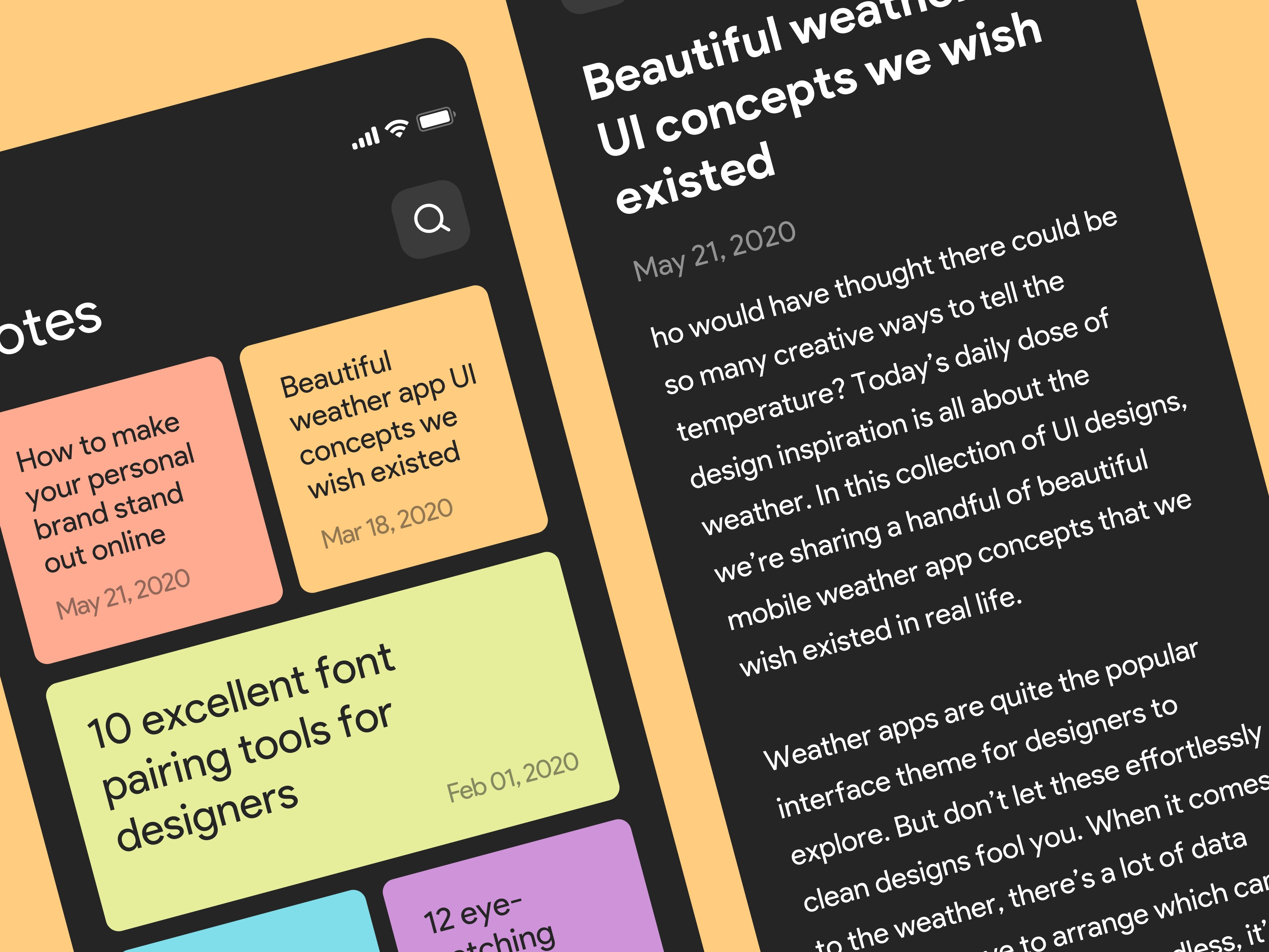 A simple and lightweight note app by Amal on Dribbble