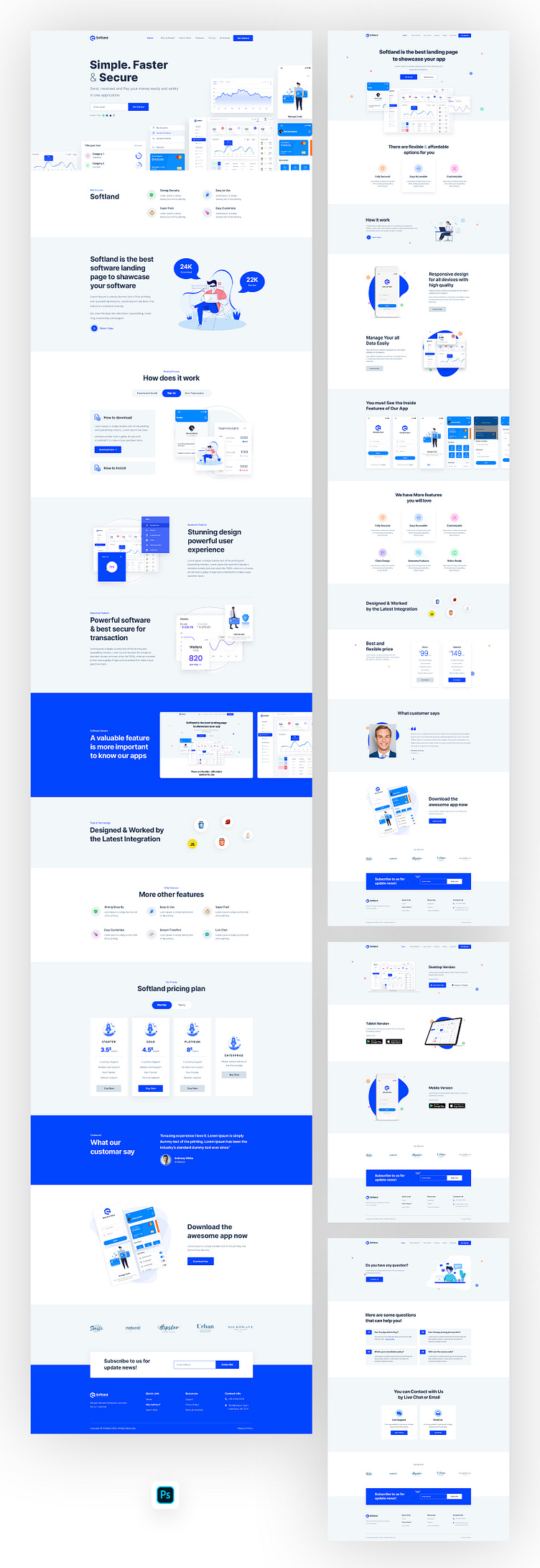 Softland- Software Store PSD Template by Nure Alam on Dribbble
