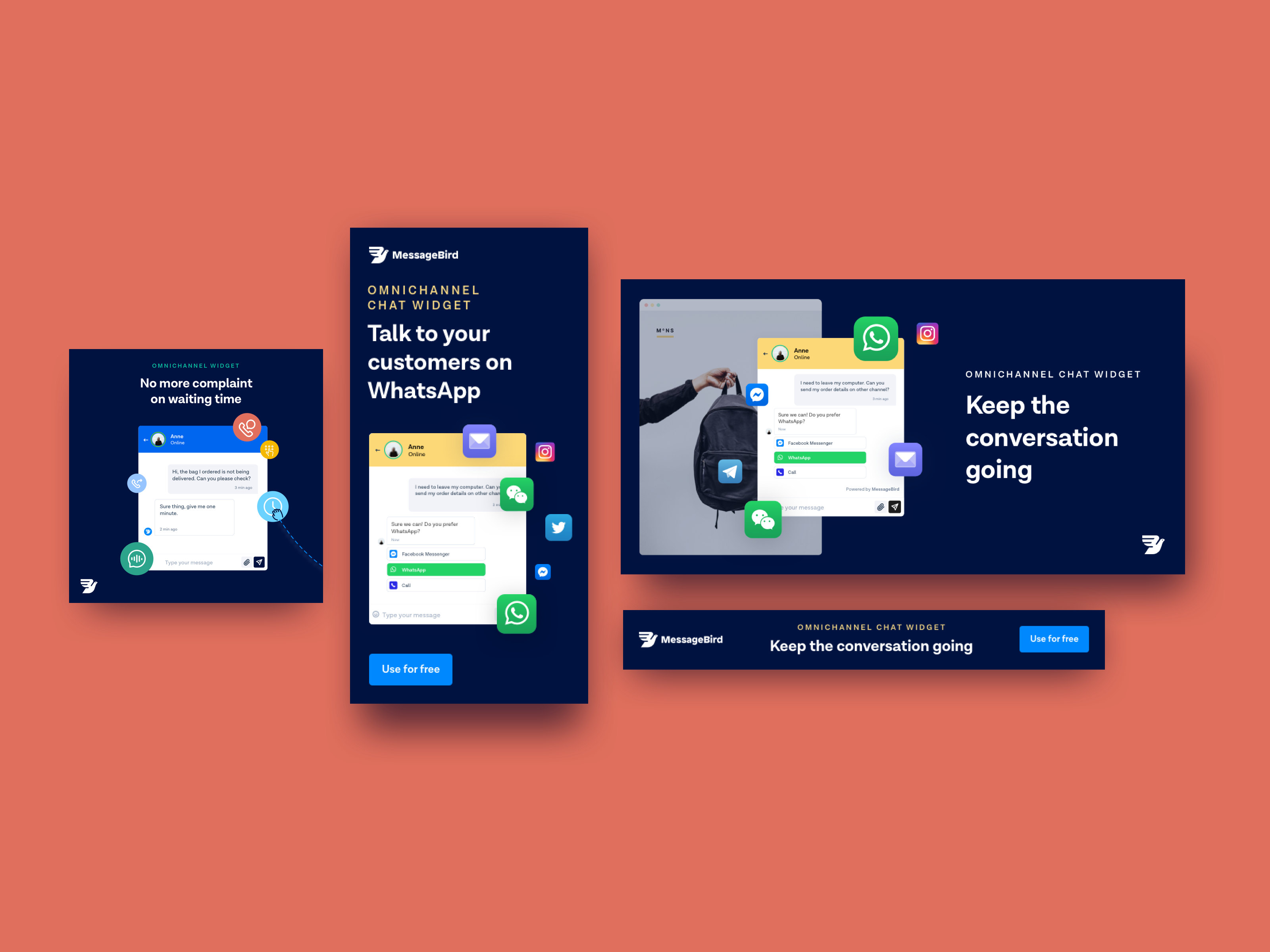 Omnichannel Chat Widget Ads by Chiara Verdoliva for MessageBird on Dribbble