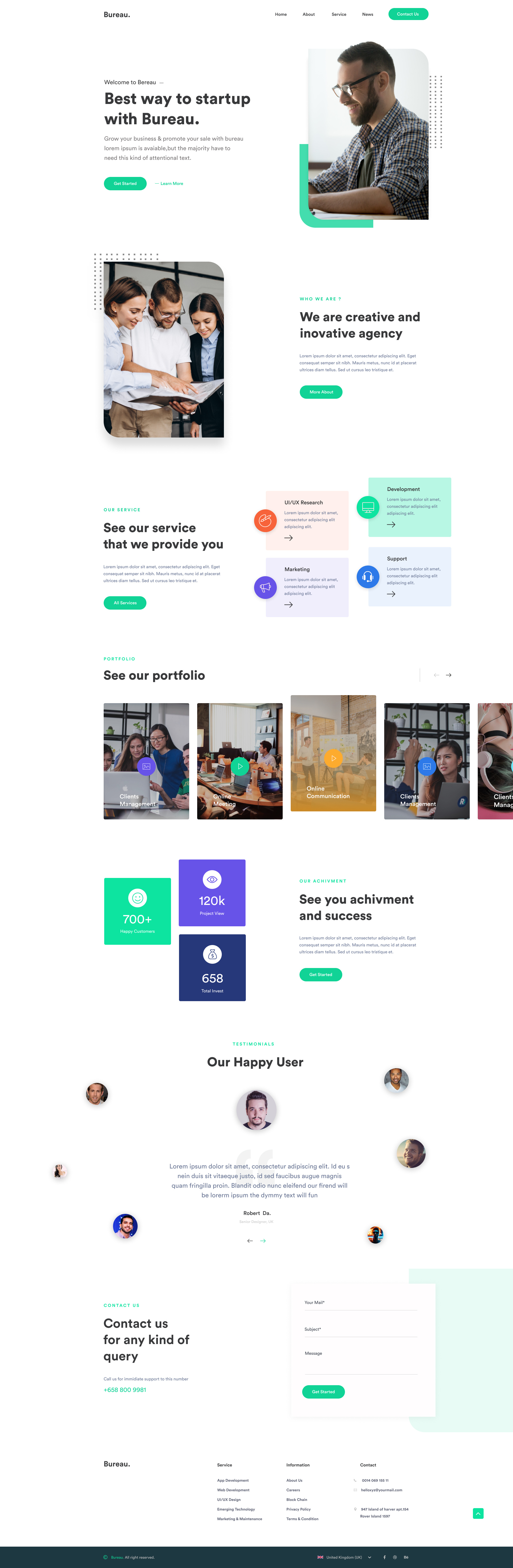 Bureau - Startup Landing Page by MD Rony Howladar ⭐ on Dribbble