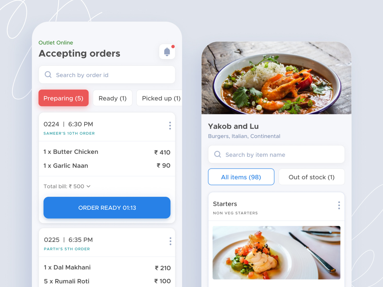 Zomato restaurant partner app by Shoaib Prasad for Zomato on Dribbble
