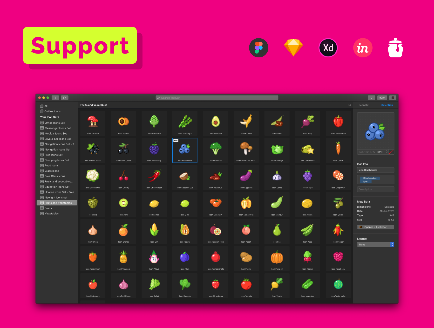 Great Fruits and Vegetables Icon Set by Rengised on Dribbble
