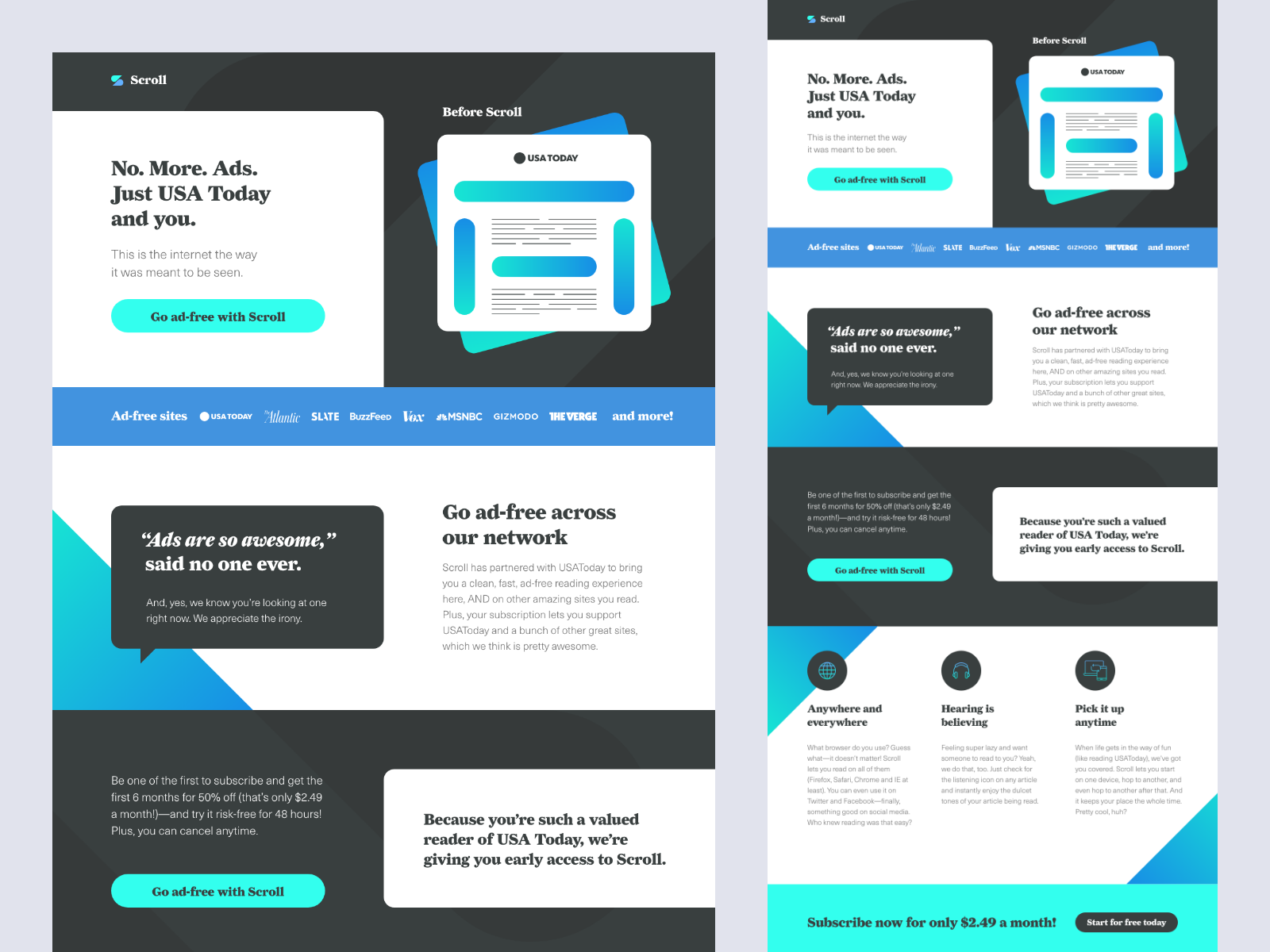Scroll Landing Page by Meagan Fisher Couldwell on Dribbble