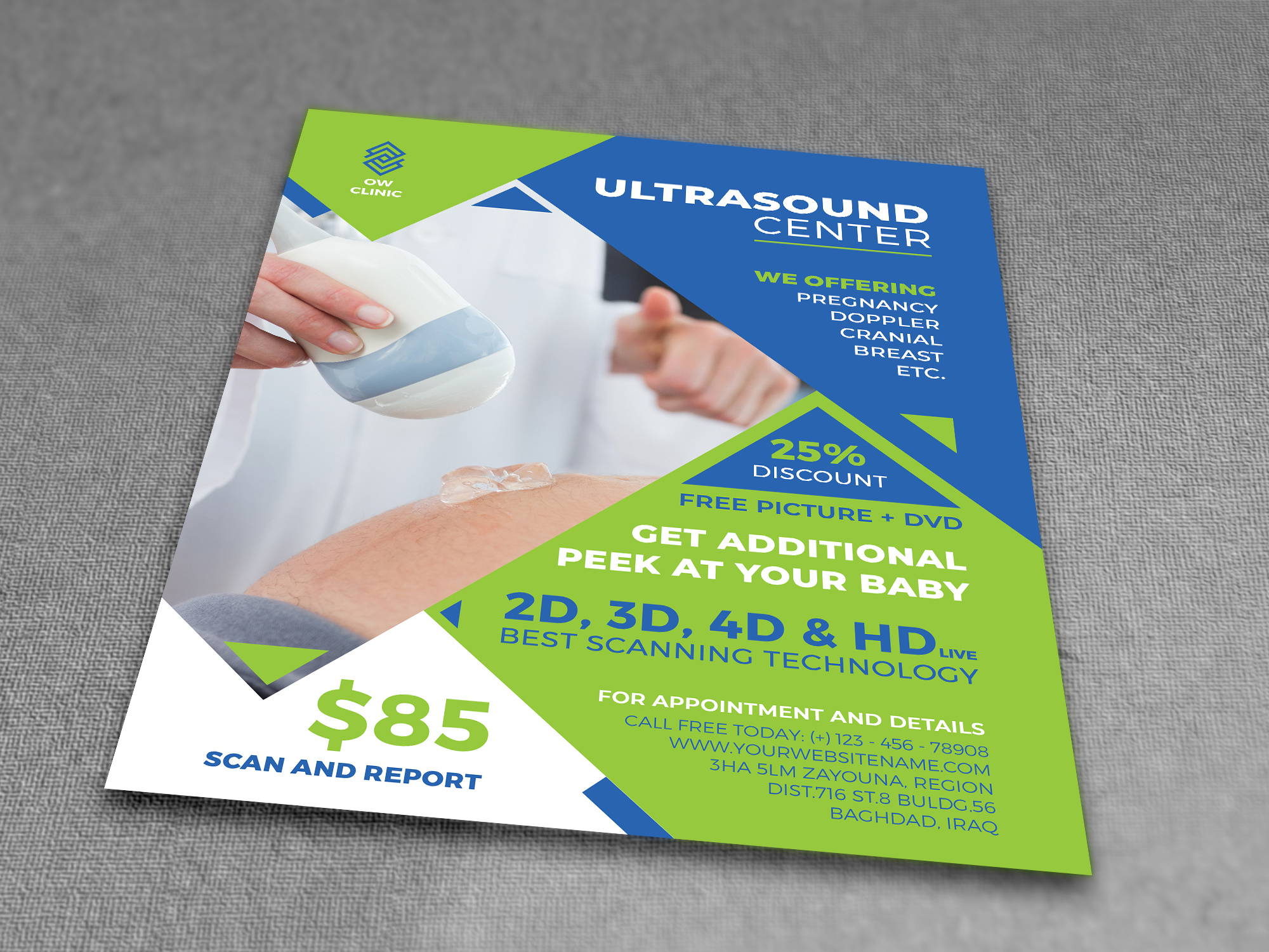 Ultrasound Clinic Flyer Template by OWPictures on Dribbble