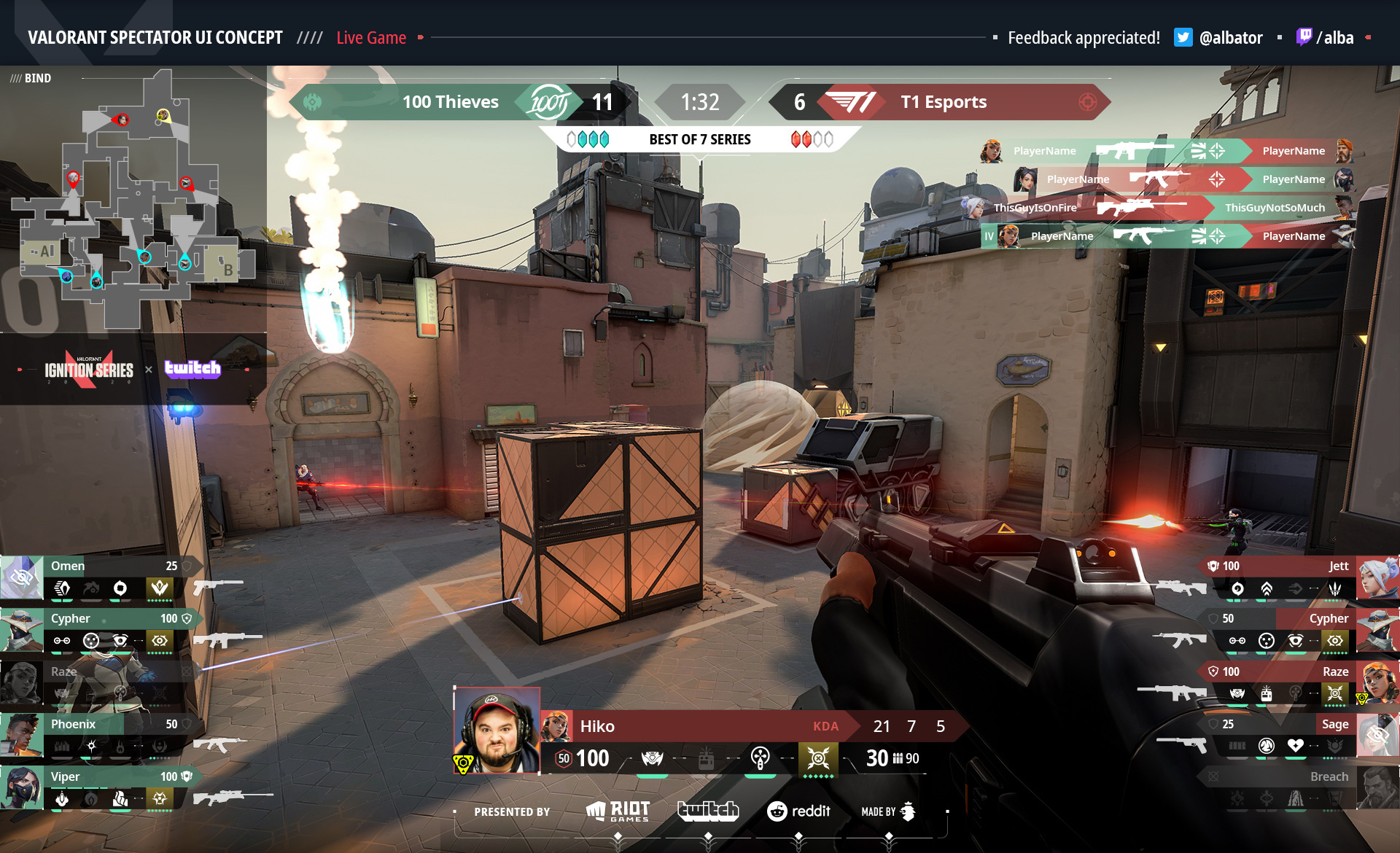 Valorant Spectator UI Concept by Ludovic Slangen on Dribbble