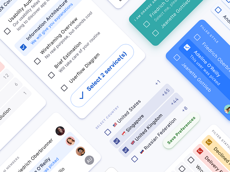 React & Figma UI kit - Selection checkbox by Roman Kamushken for Setproduct on Dribbble
