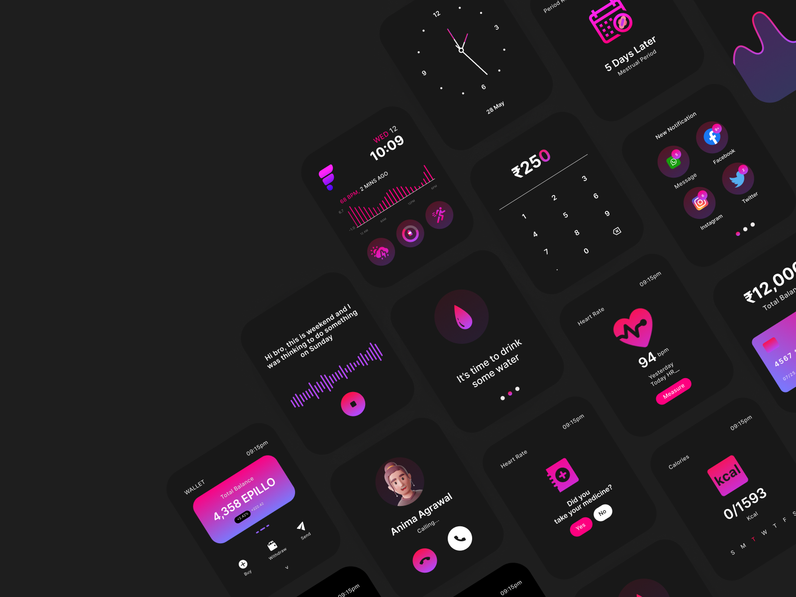 Smart Watch Screen | Figma Design | Fitmint Wear Pro by Swati Bhardwaj ...