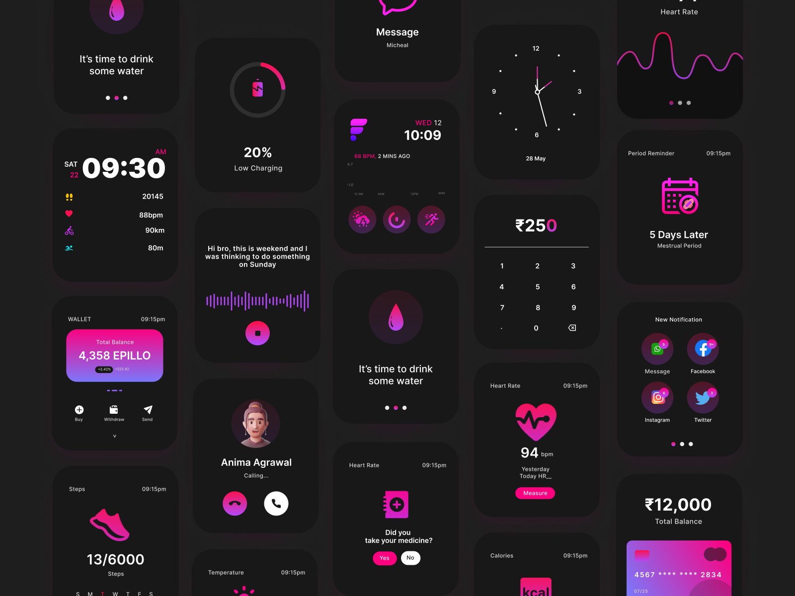 Smart Watch Screen | Figma Design | Fitmint Wear Pro by Swati Bhardwaj ...