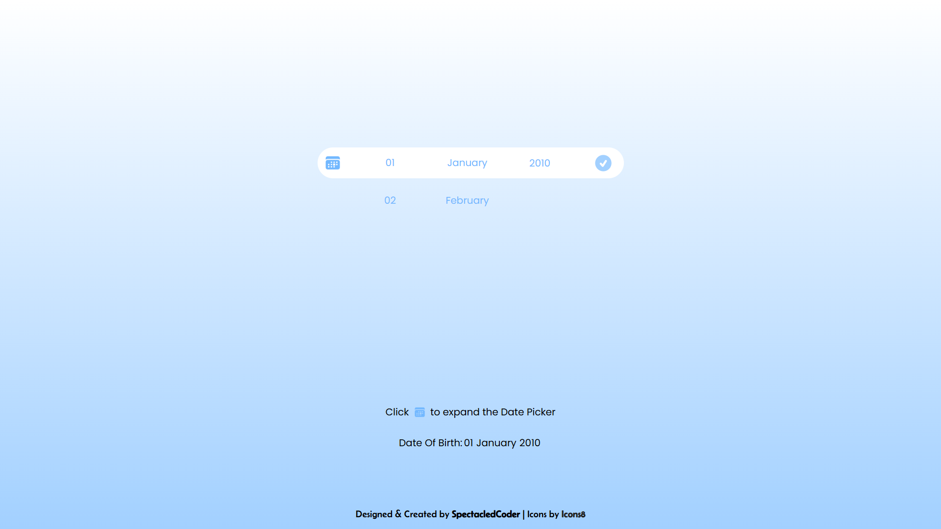 Modern Compact Date Picker by SpectacledCoder on Dribbble