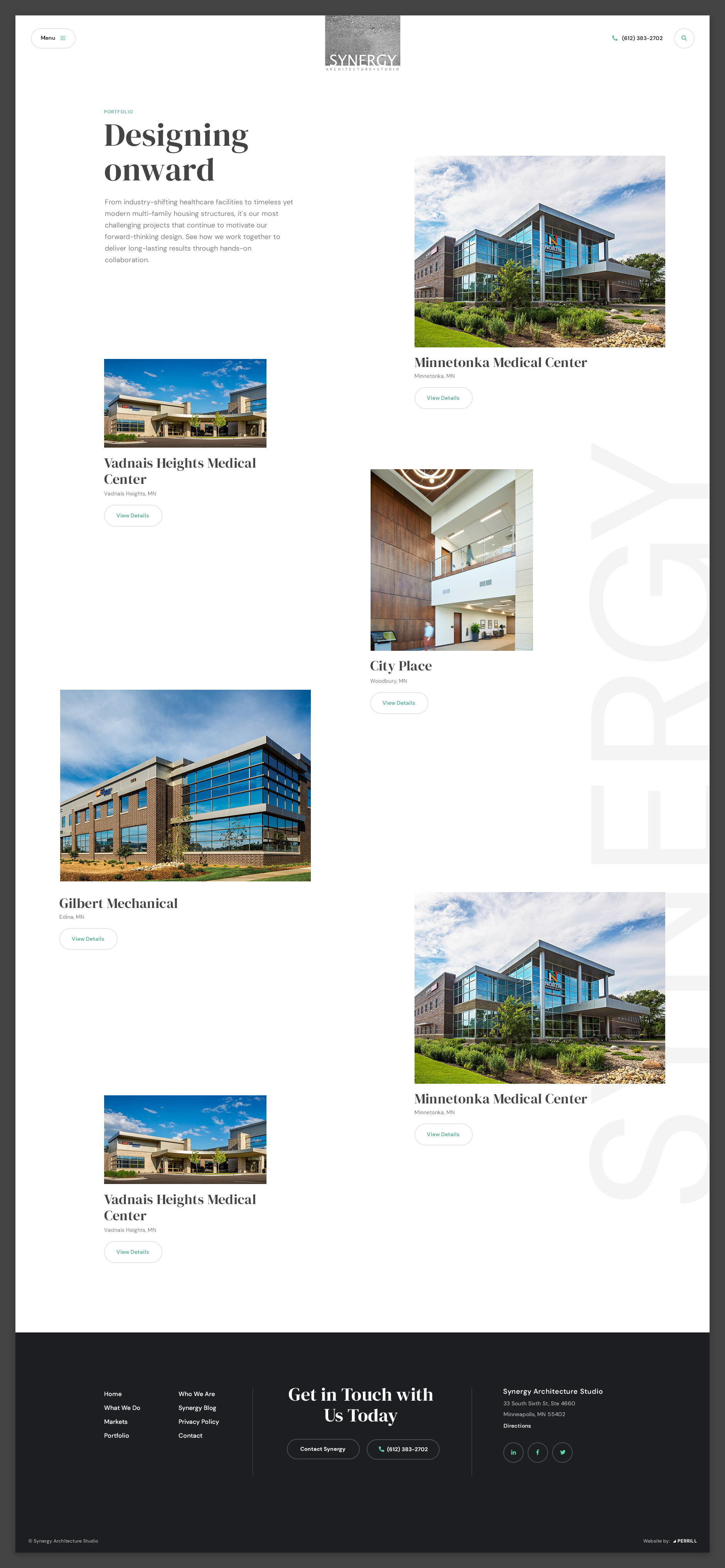 Synergy Architecture Studio Website by Mike Delsing on Dribbble