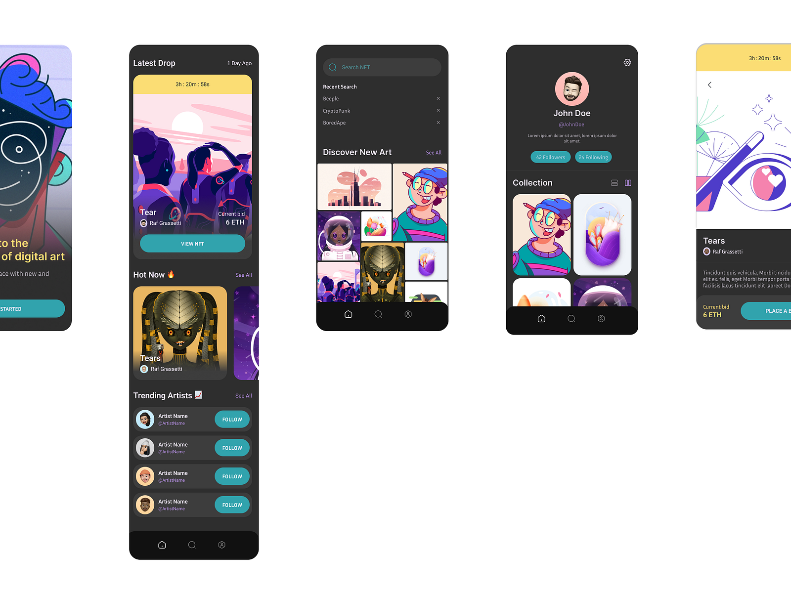 Moon App UI Design by Andrew Lee on Dribbble