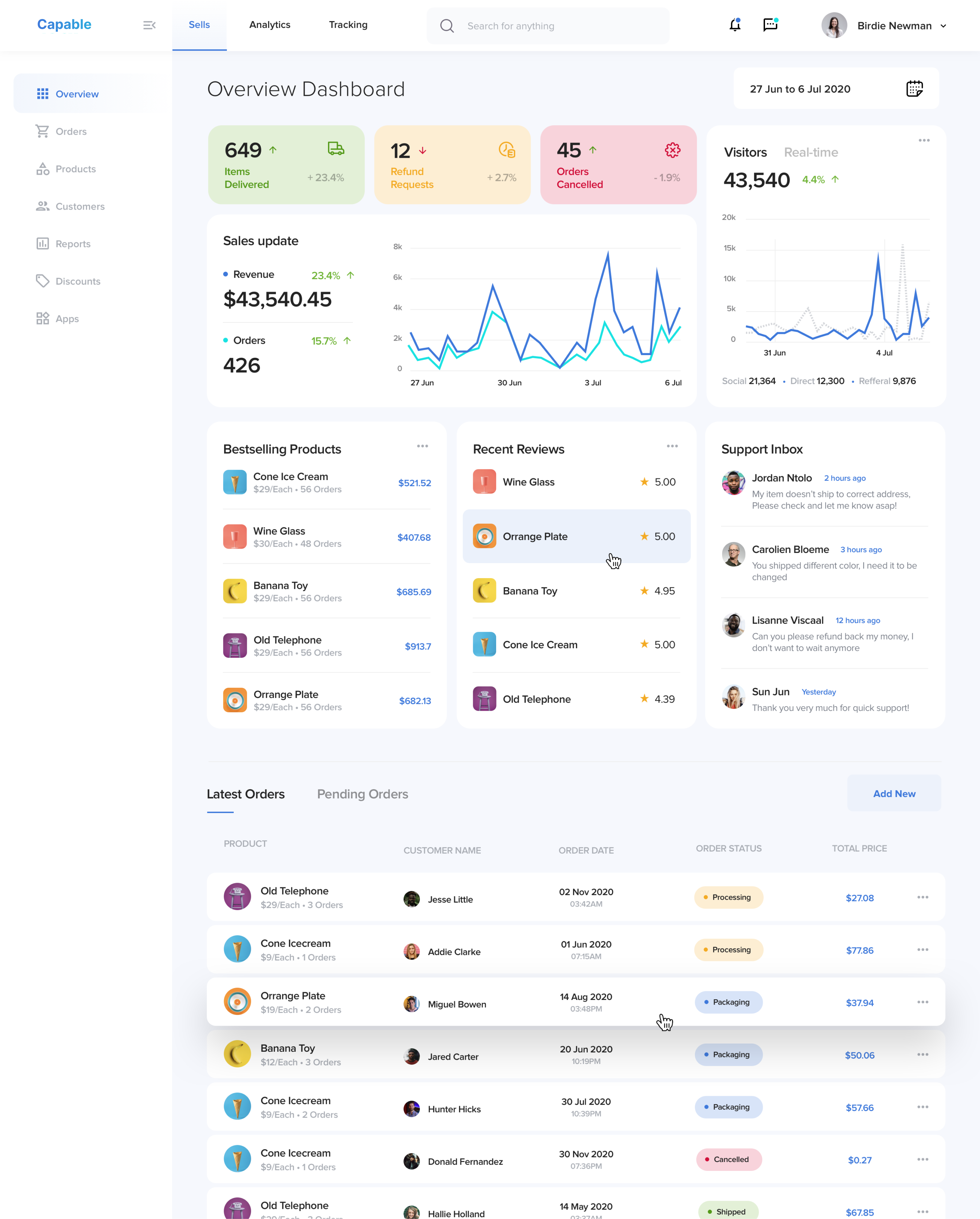 Order Management Dashboard UI Design by Abdullah Noman → ️ Hire Now on ...
