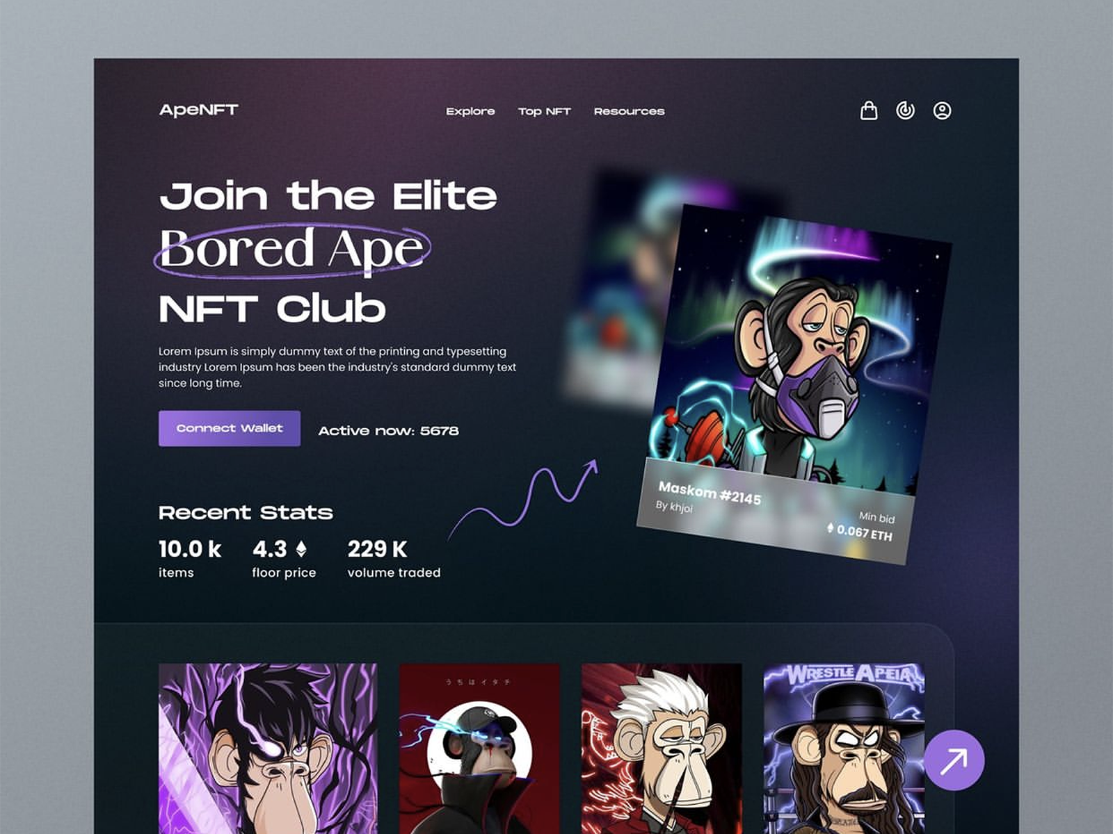 NFT Web Landing UX.UI Design by The UX Bench on Dribbble