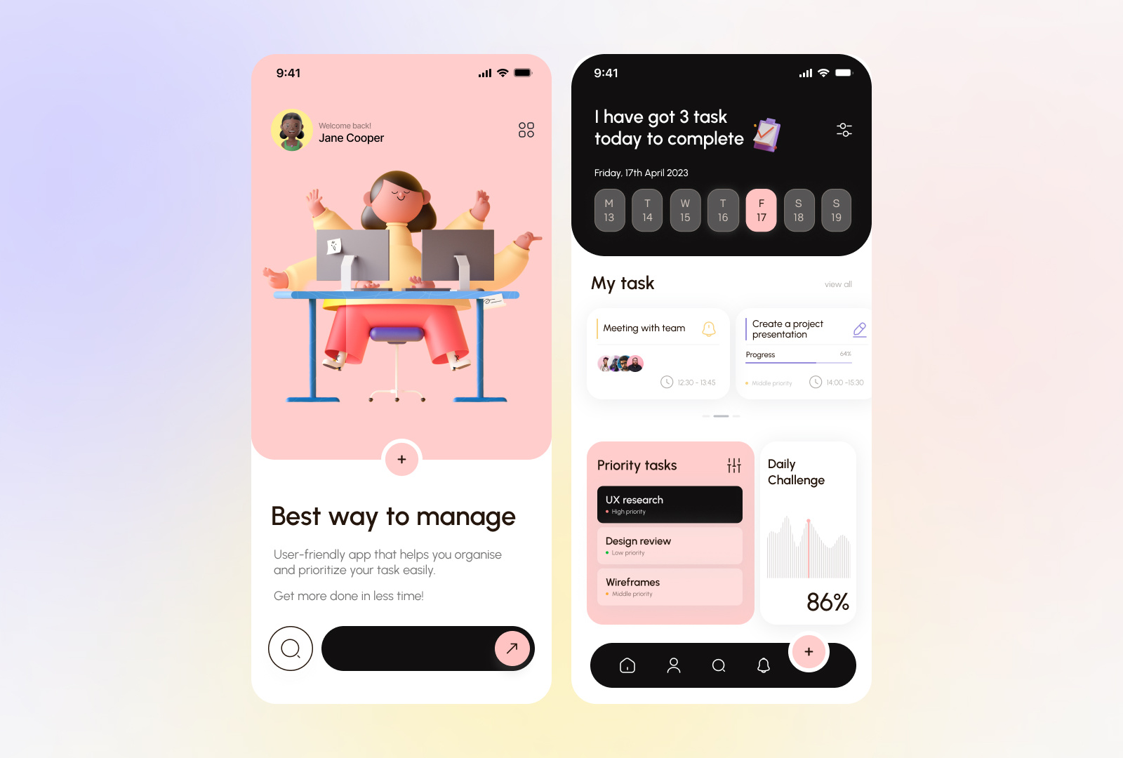 Task Management Mobile App 📋 by Bruno Meira on Dribbble