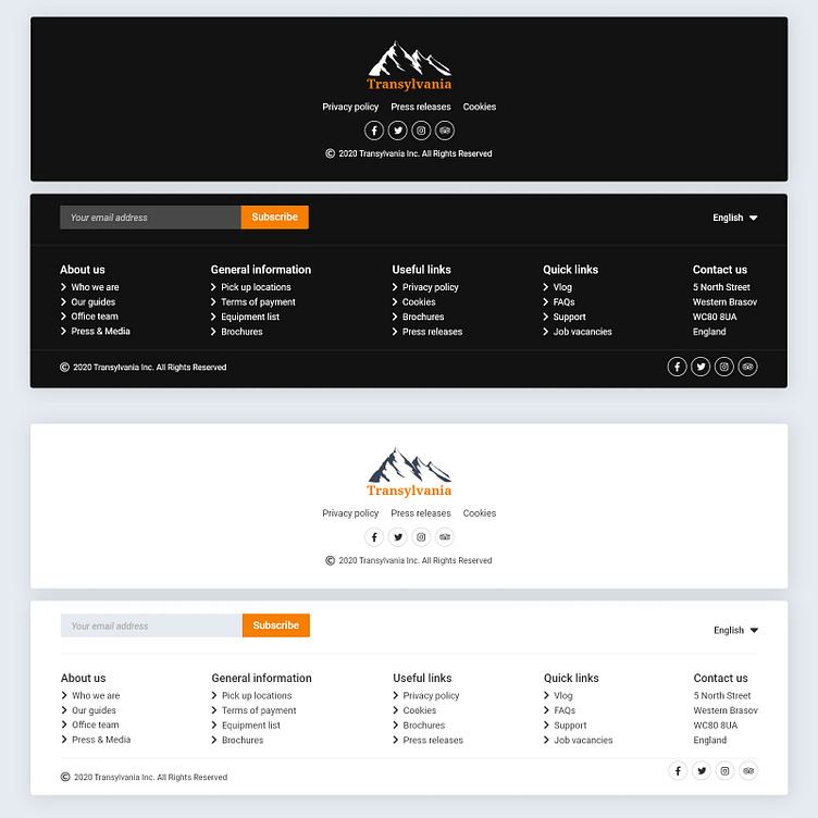 Footer UI Design | UI Components (part 2) by Gabriel Ignat on Dribbble