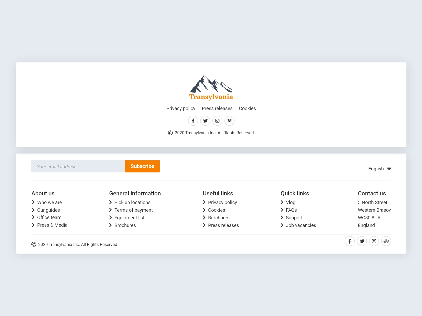 Footer UI Design | UI Components (part 2) by Gabriel Ignat on Dribbble