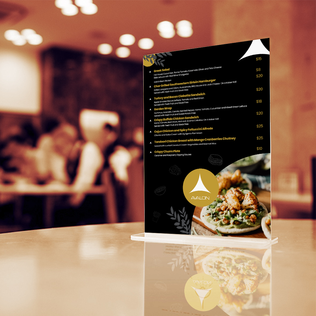 Avalon Brochure Menu Design by hasan aslam on Dribbble