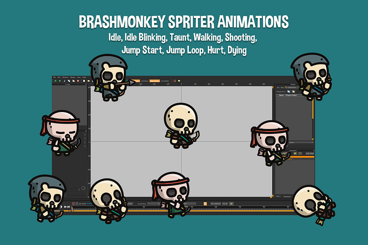 Skeleton Archer Tiny Style Sprites by 2D Game Assets on Dribbble