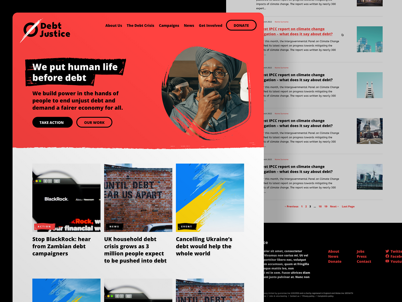 Debt Justice Website Design by Sasha Lantukh on Dribbble
