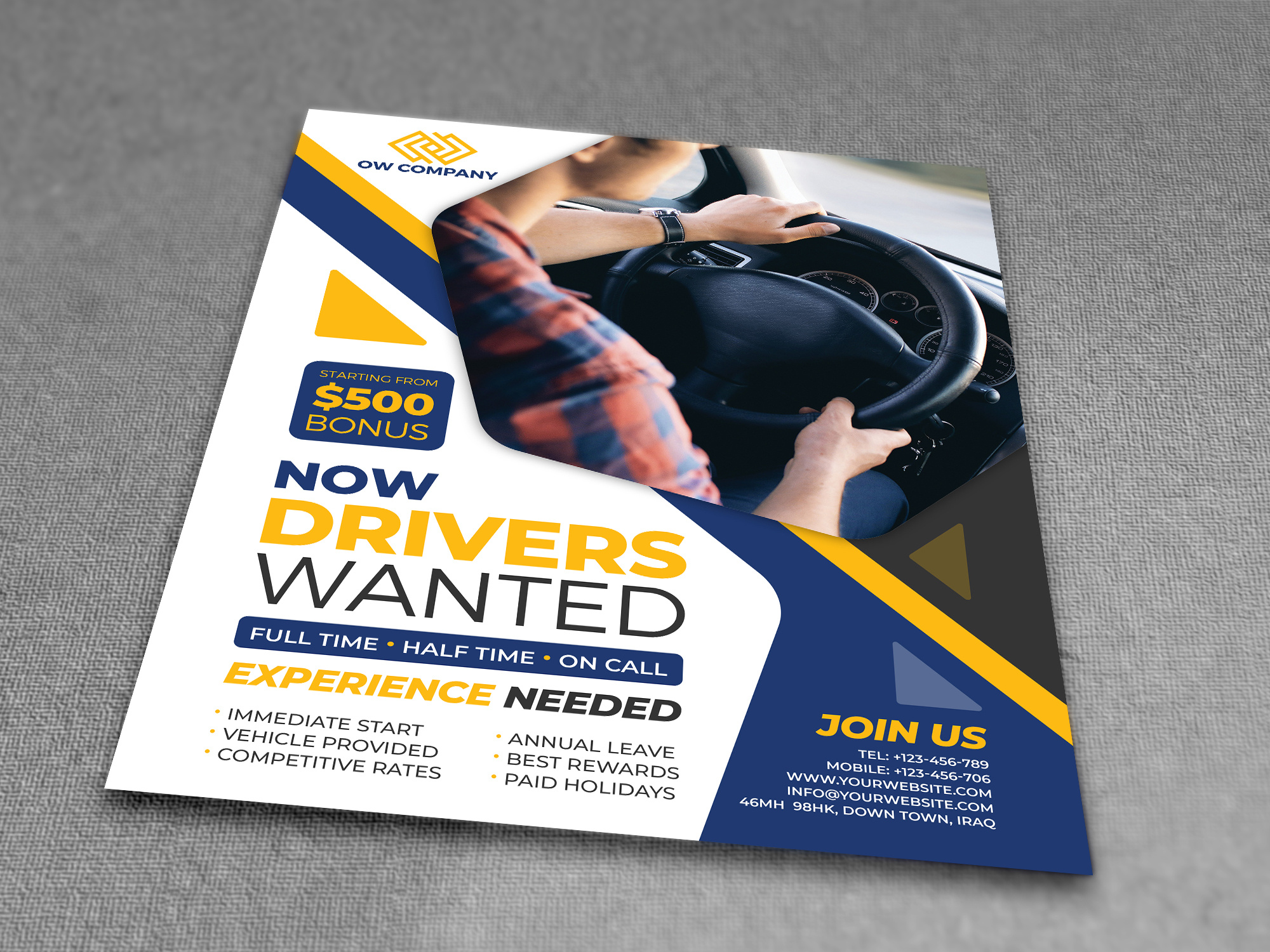 Drivers Wanted Flyer Template by OWPictures on Dribbble